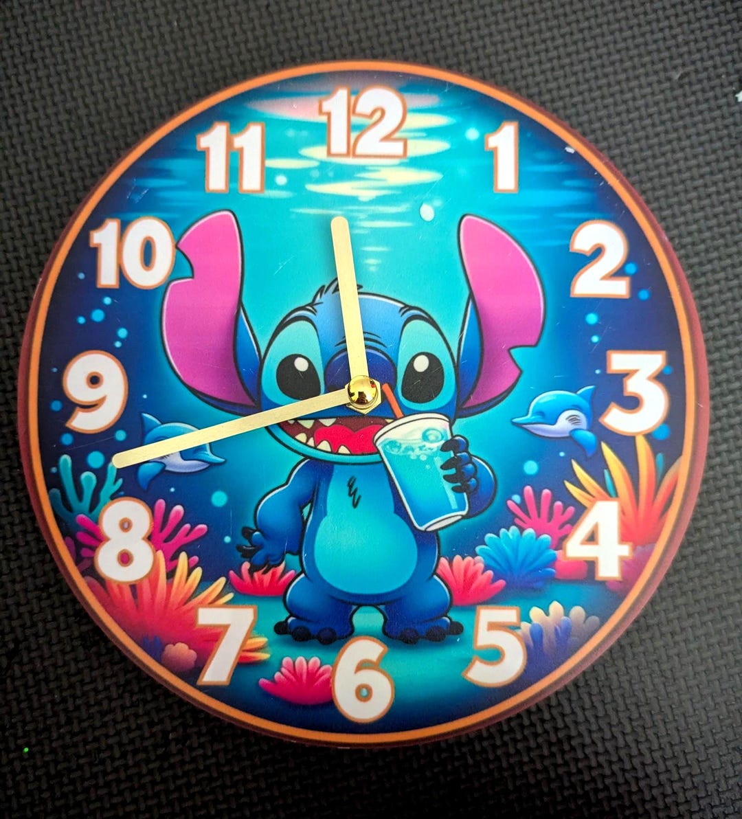 Underwater Stitch Clock - Sublimation Printed Analog Wall Clocks ...
