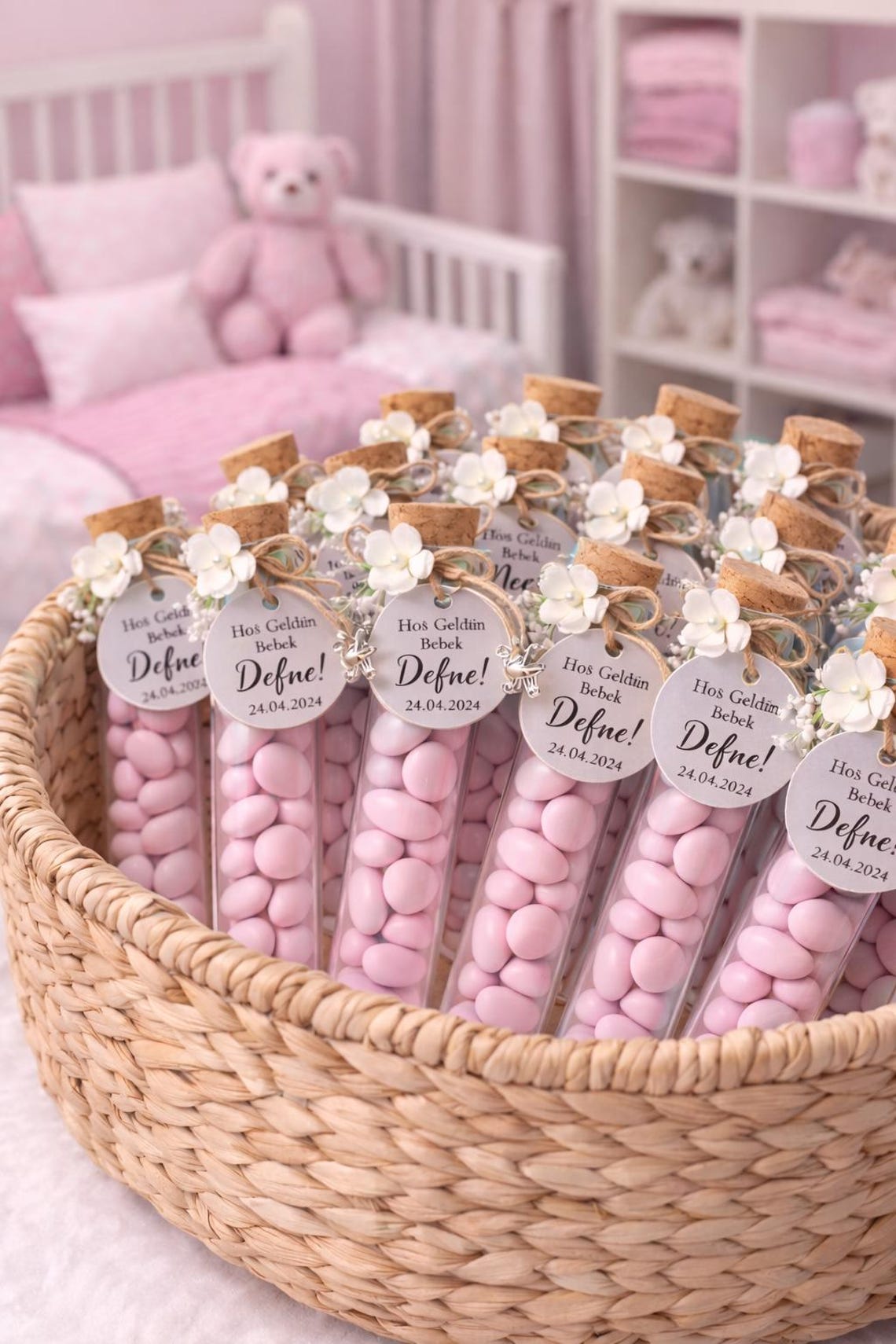 Personalized Glass Tube Candy Favors, Baby Shower Keepsake, Custom Name ...