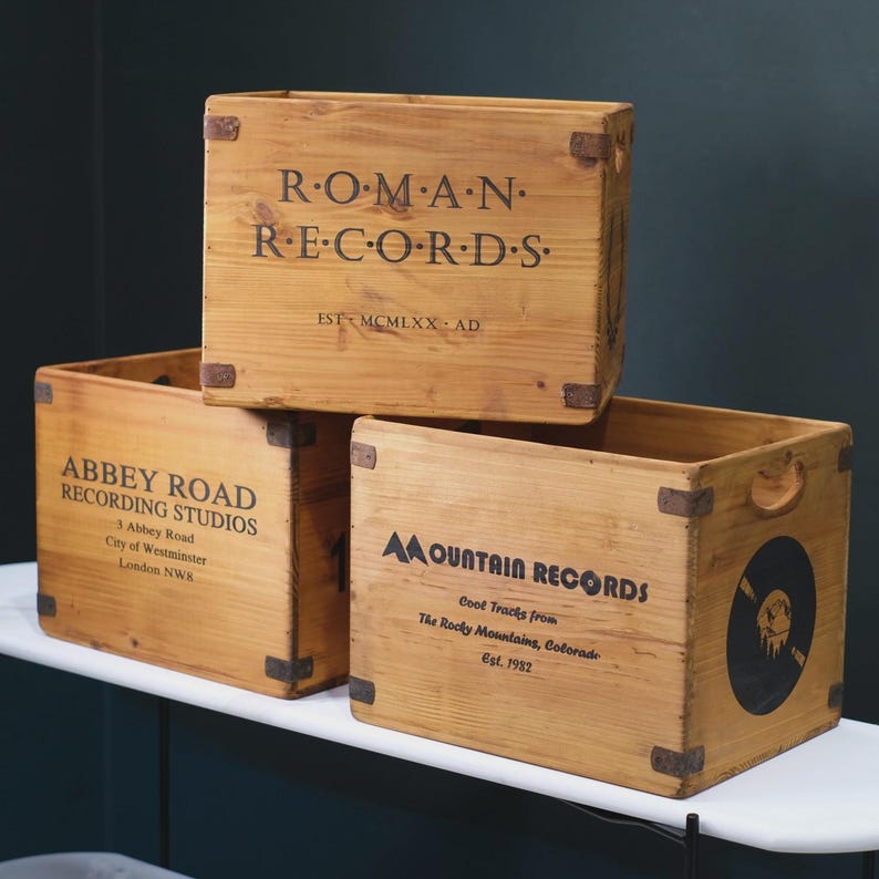 Abbey Road Print Wooden Record Vinyl Storage Box for 12 Inch Lps - Etsy UK