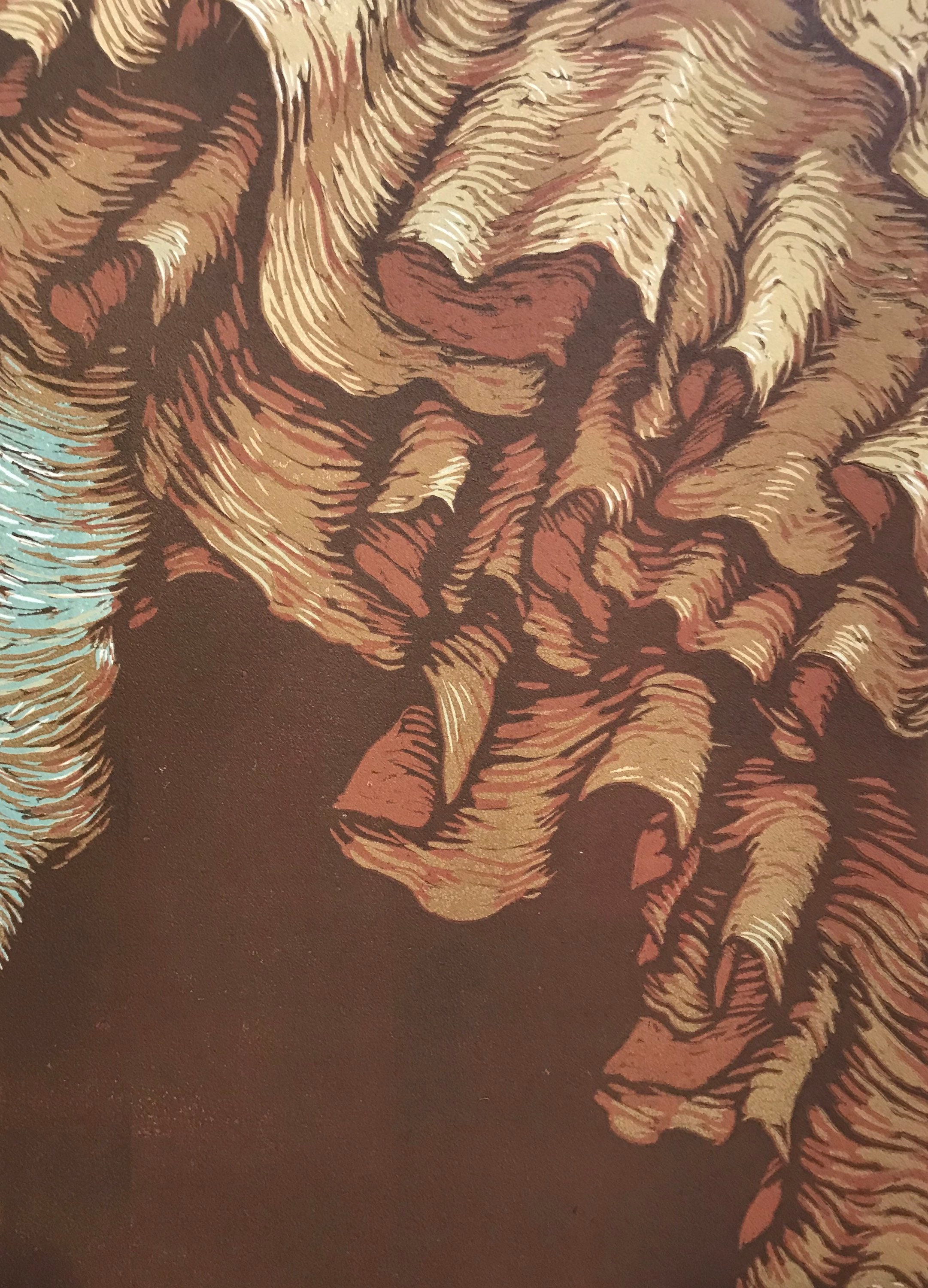 Reduction Linoleum Block Print - "tour Jete" - Etsy