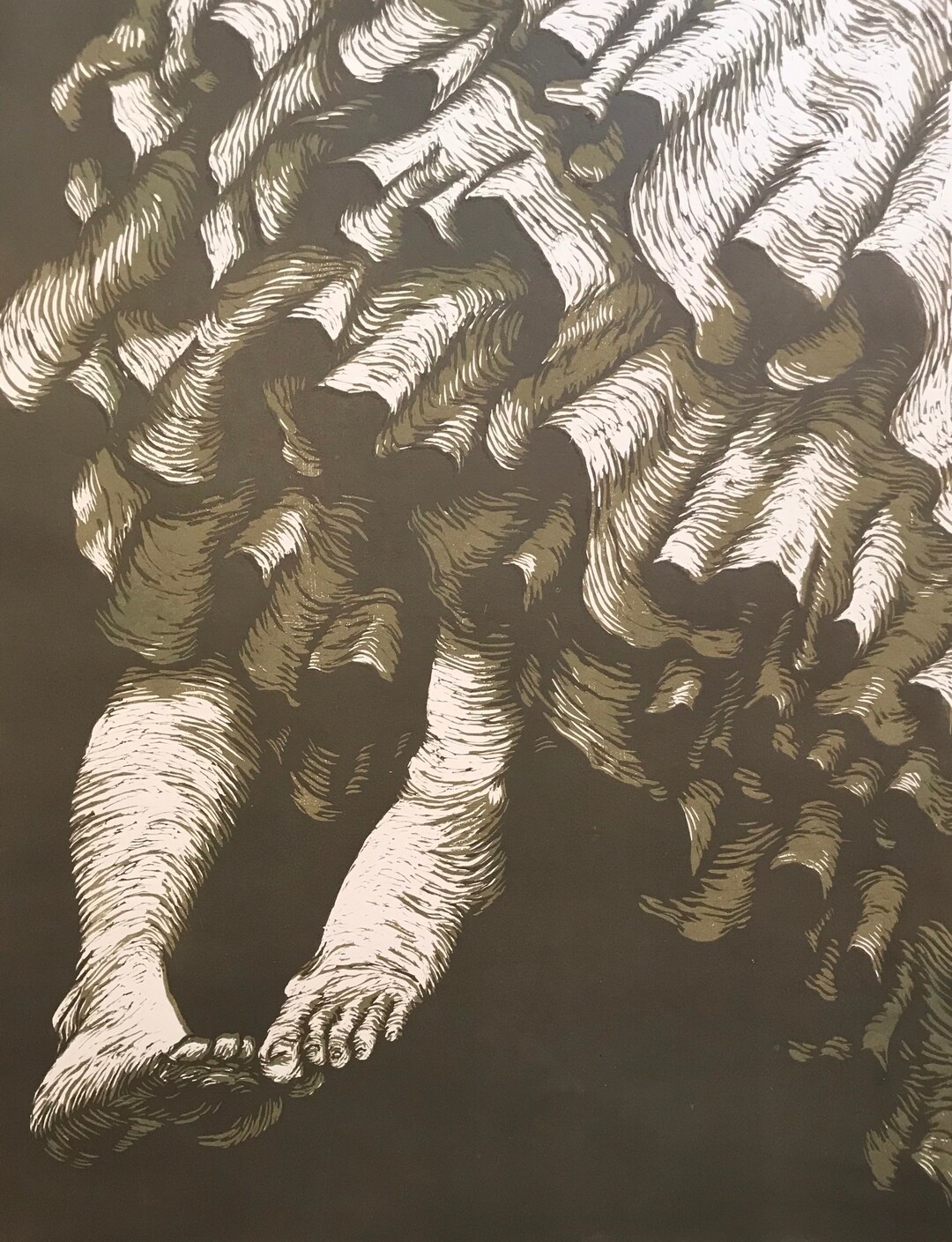 Reduction Linoleum Block Print - "tour Jete" - Etsy