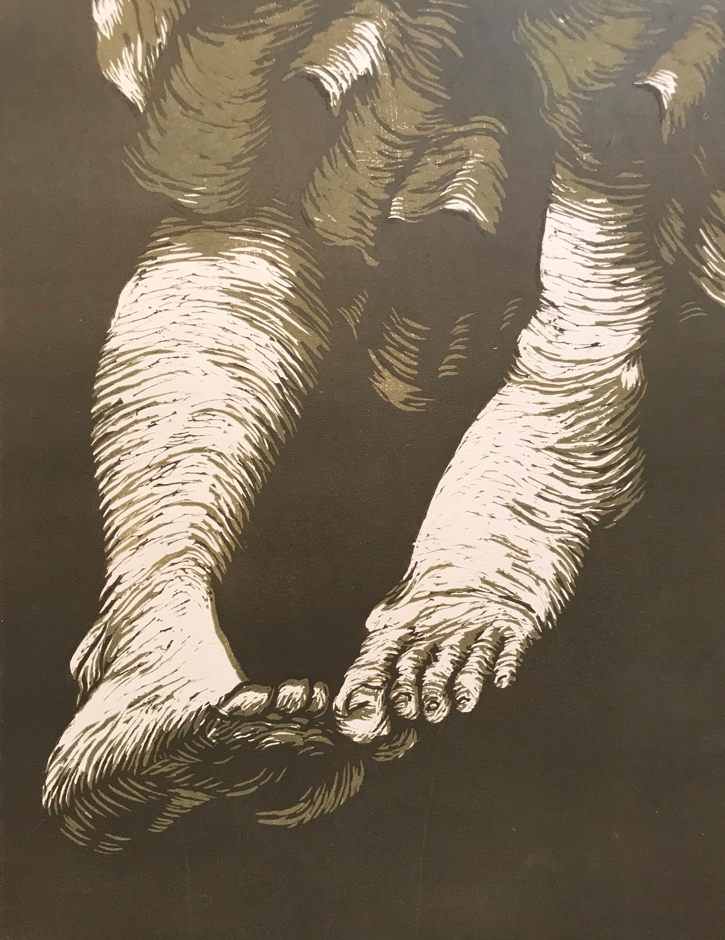 Reduction Linoleum Block Print - "tour Jete" - Etsy