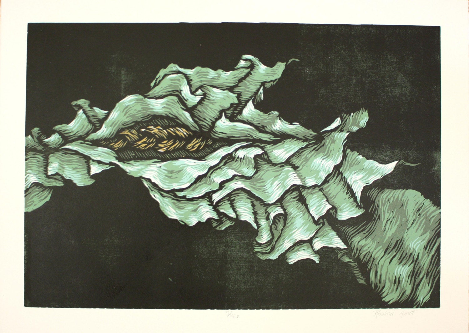 Reduction Linocut- "sensationalism" - Etsy