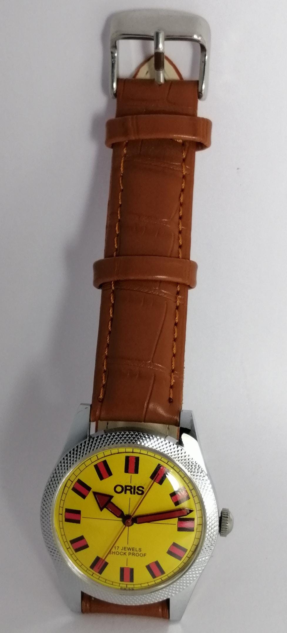 Rare Vintage Oris Yellow Dial Hand Winding FHF Movement ST-96 Swiss ...