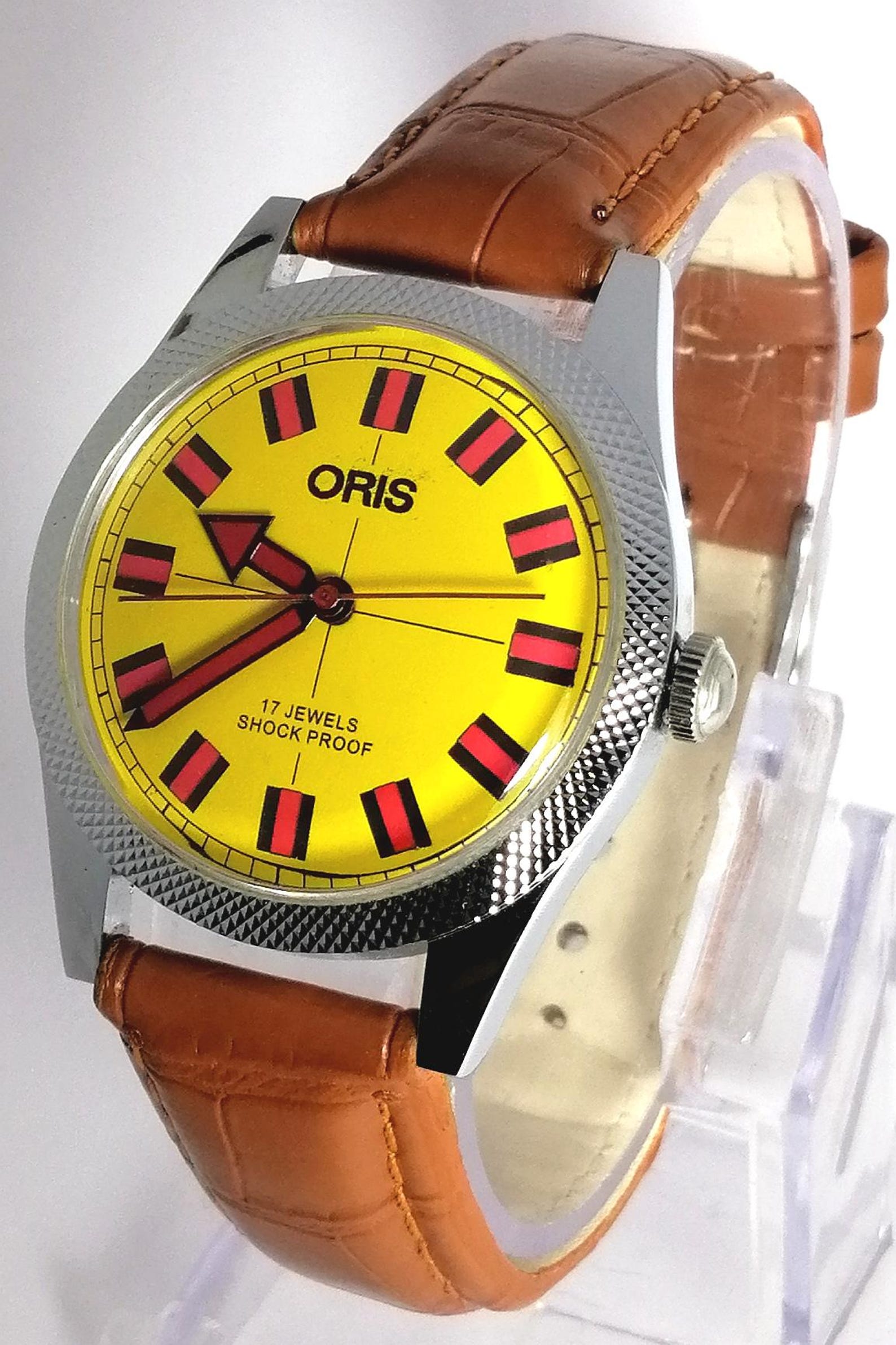 Rare Vintage Oris Yellow Dial Hand Winding FHF Movement ST-96 Swiss ...