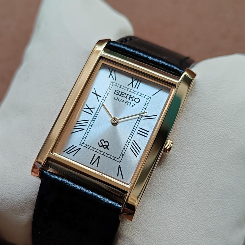 Seiko Tank Watch Gold Strap - Etsy