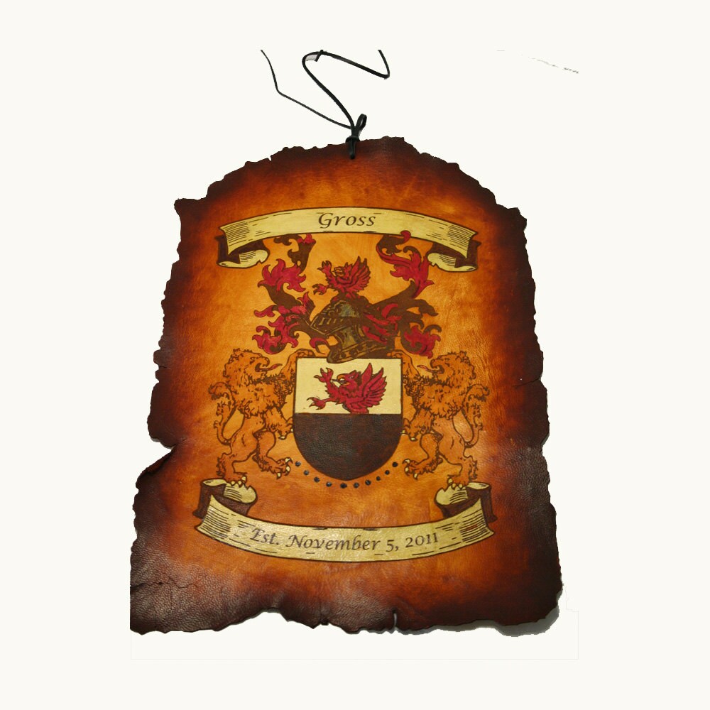 Coat Of Arms Leather Scroll