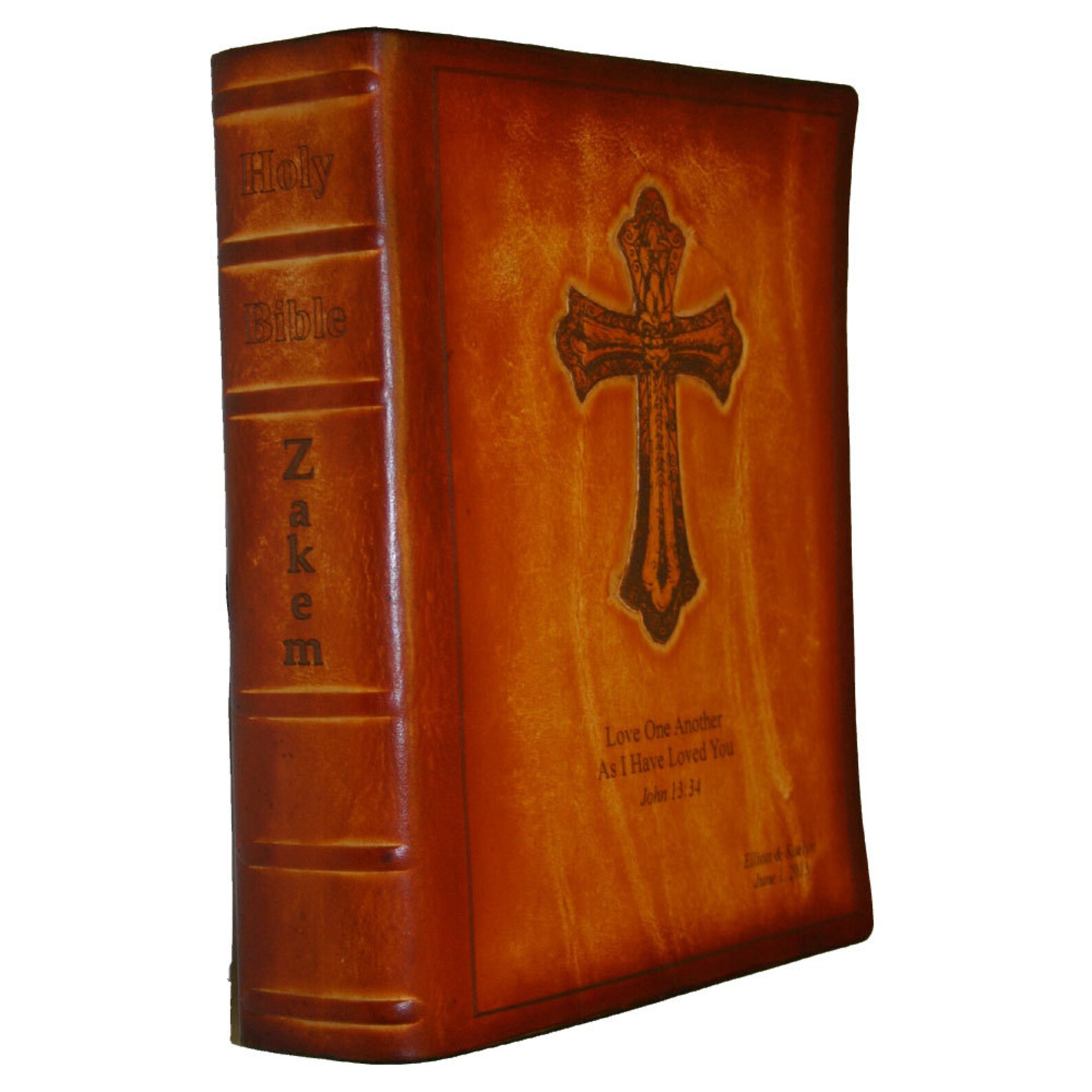 Personalized Bible With Cross Leather Wedding Anniversary - Etsy