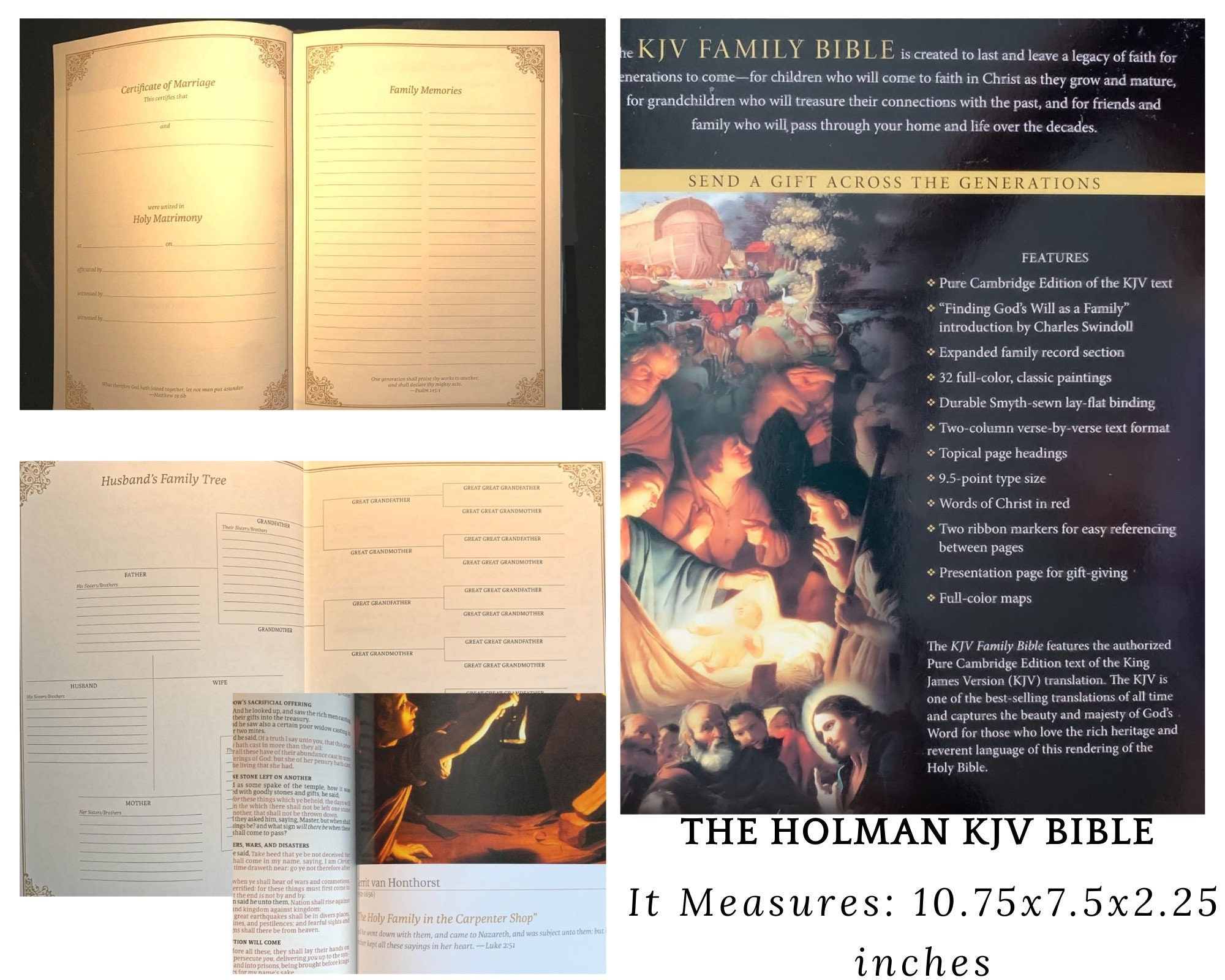 Handcrafted Leather Family and or Wedding Personalized Bible With ...