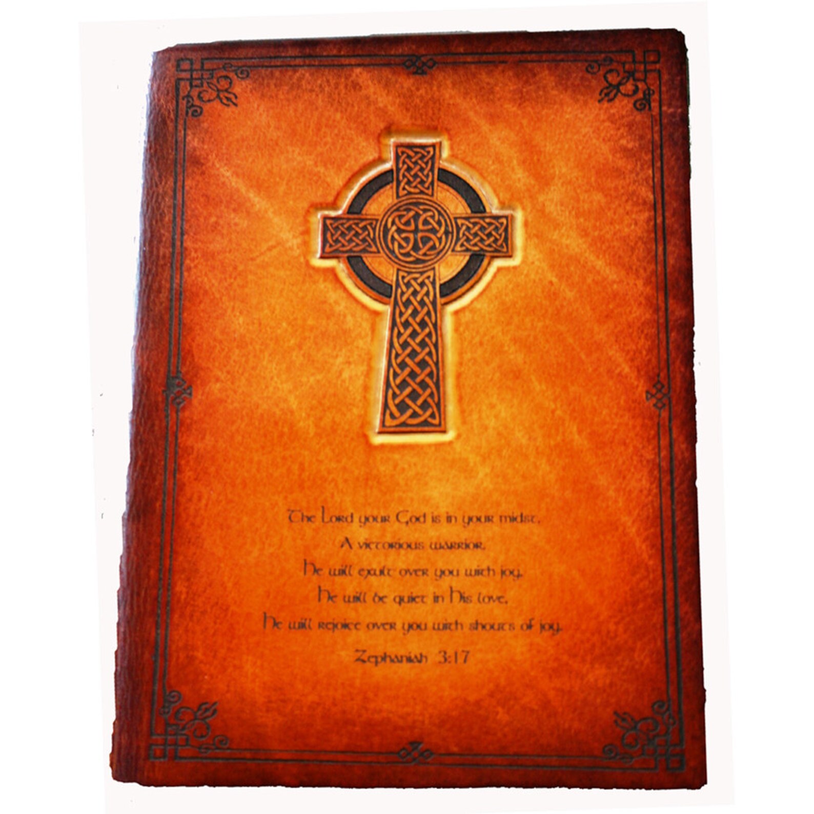 Celtic Cross-leather Family Bible-handcrafted Leather-customized Family ...