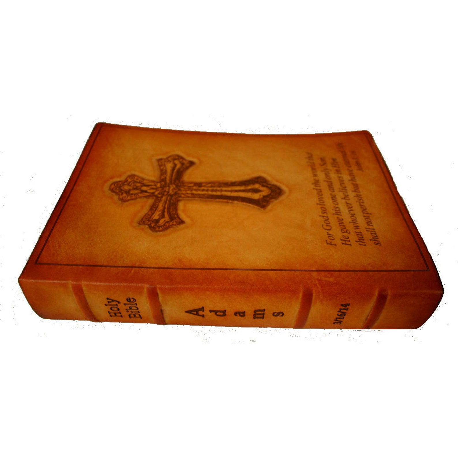 Personalized Bible With Cross Leather Wedding Anniversary - Etsy