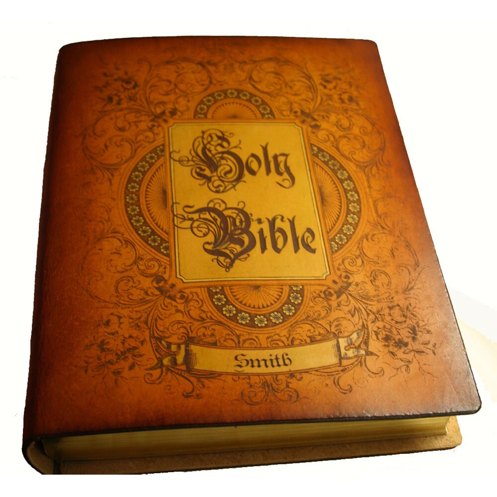 Personalized Leather Family Bible Wedding Your Name | Etsy