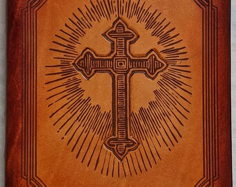 Personalized Bible With Cross Leather Wedding Anniversary | Etsy