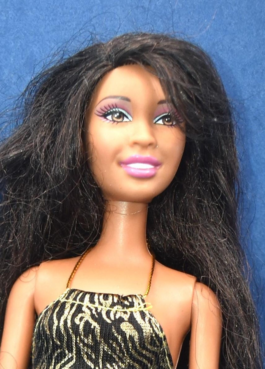 Barbie Doll AA - Desiree or Nikki in Black Gold Dress With Boots - Etsy