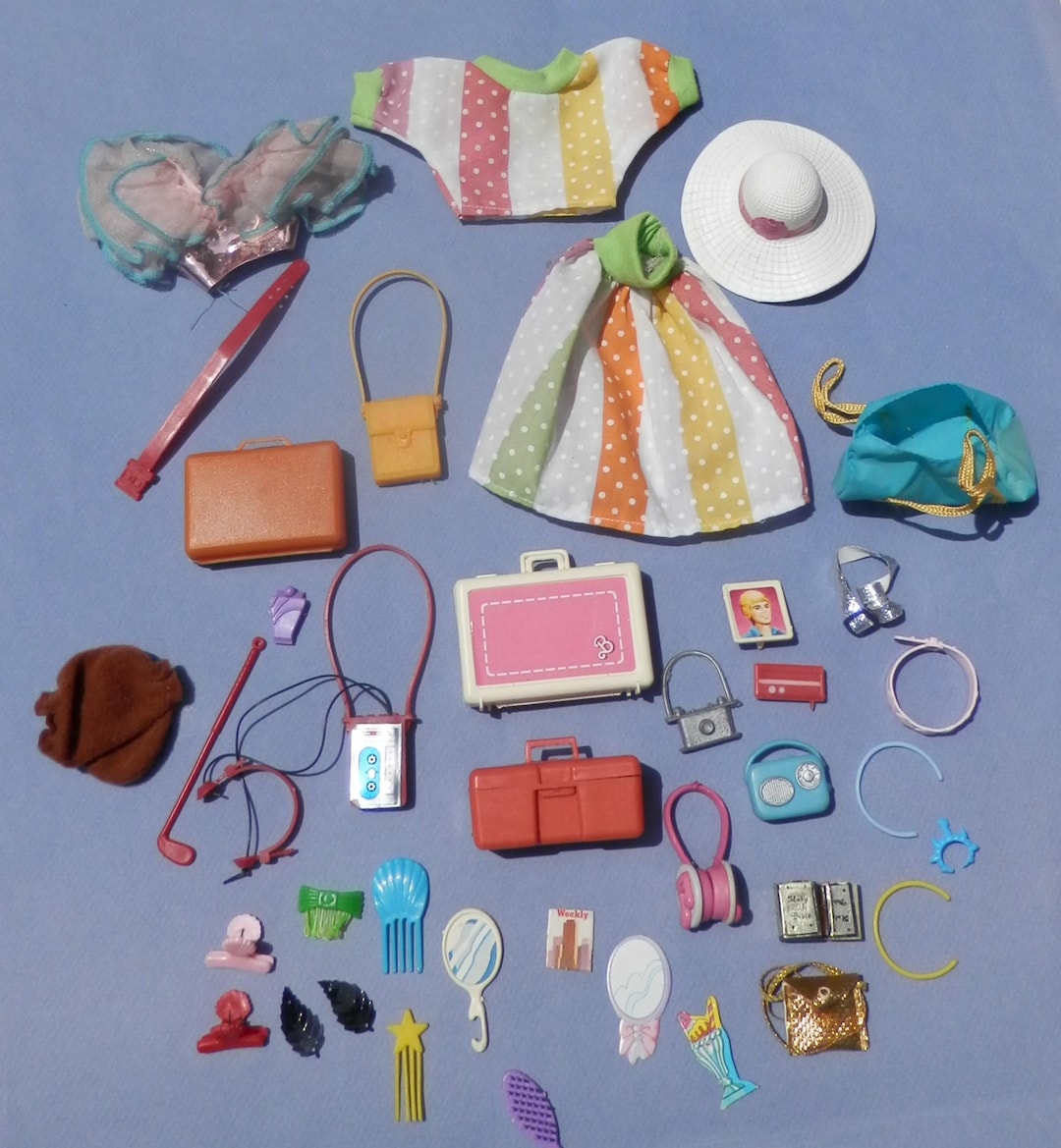 Barbie Doll 1980s Accessory Lot - Purse, Hat, Radio, Walkman - Etsy