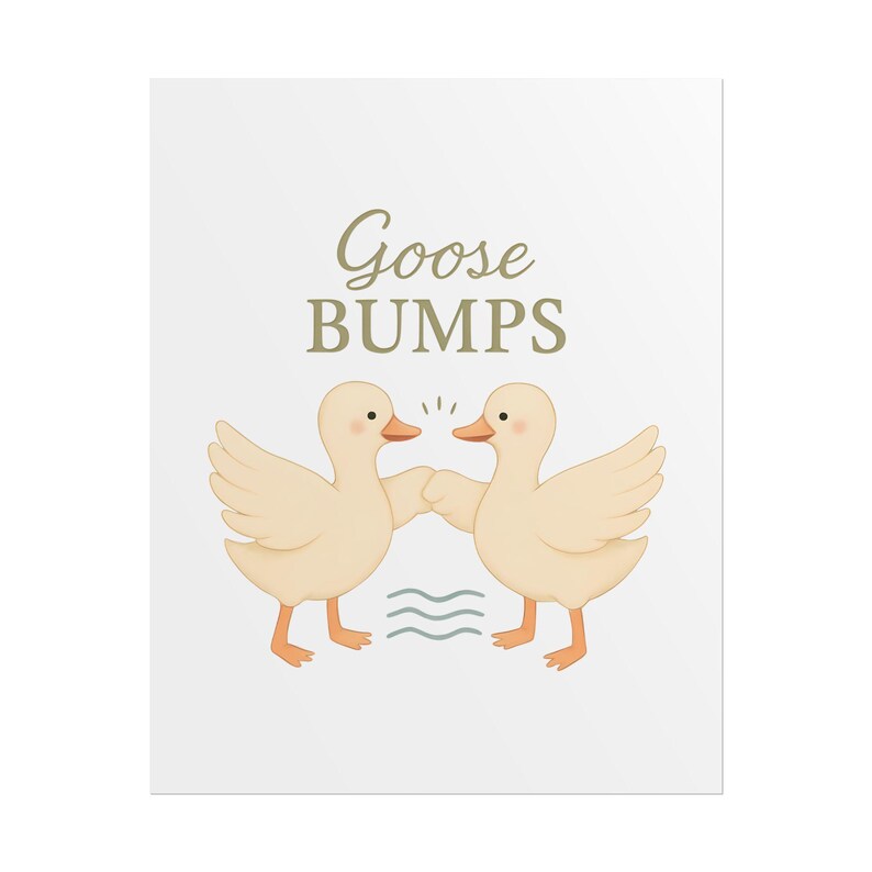 Goose Bumps Duck Art Poster, Quirky Wall Decor, Cute Animal Print, Gift ...