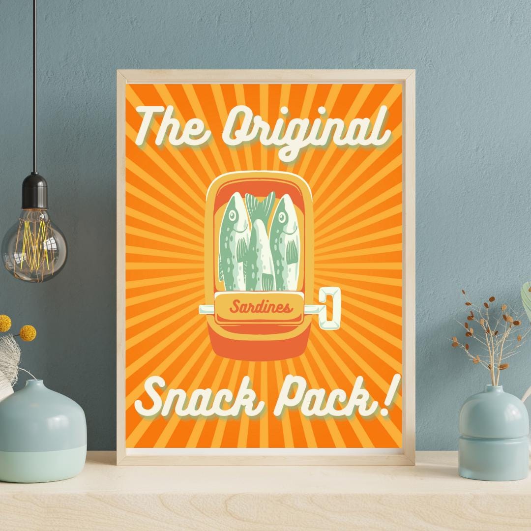 Retro Sardine Can Print: Vintage Kitchen Art (digital Download) - Etsy