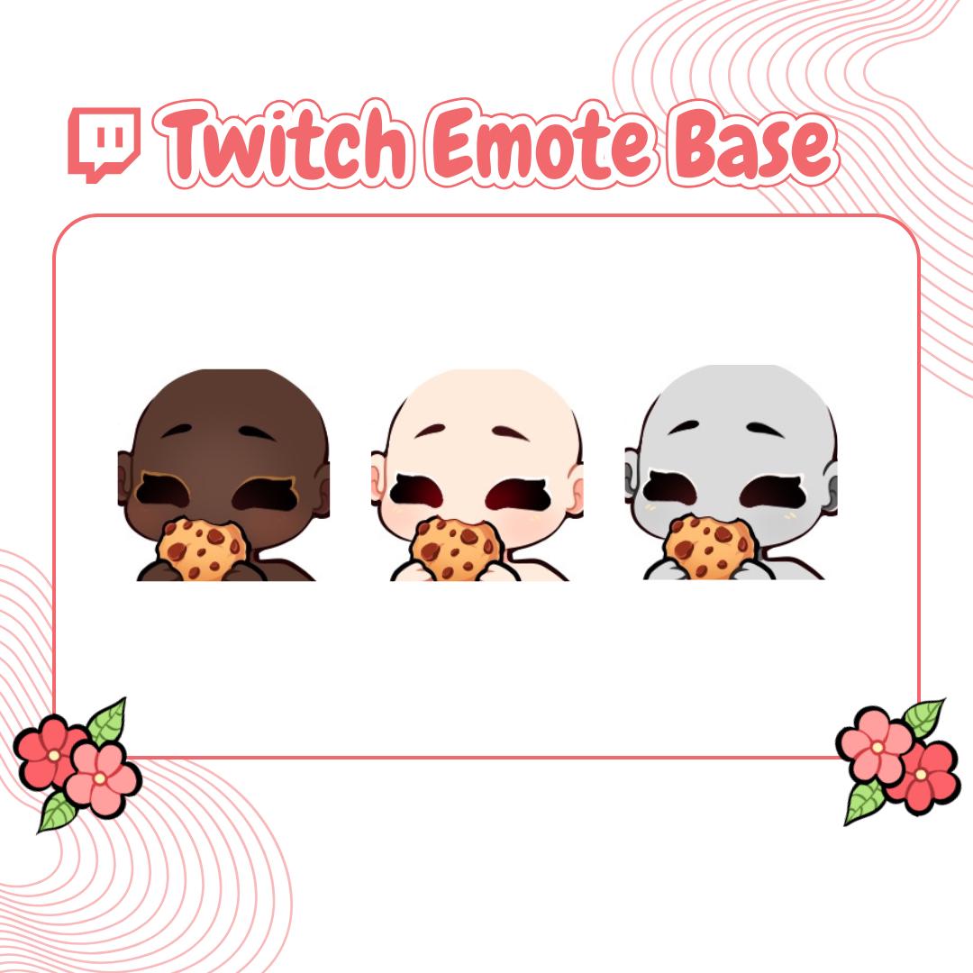 Eating Cookie Twitch Kawaii Chibi Emote Base for Affiliates - Etsy