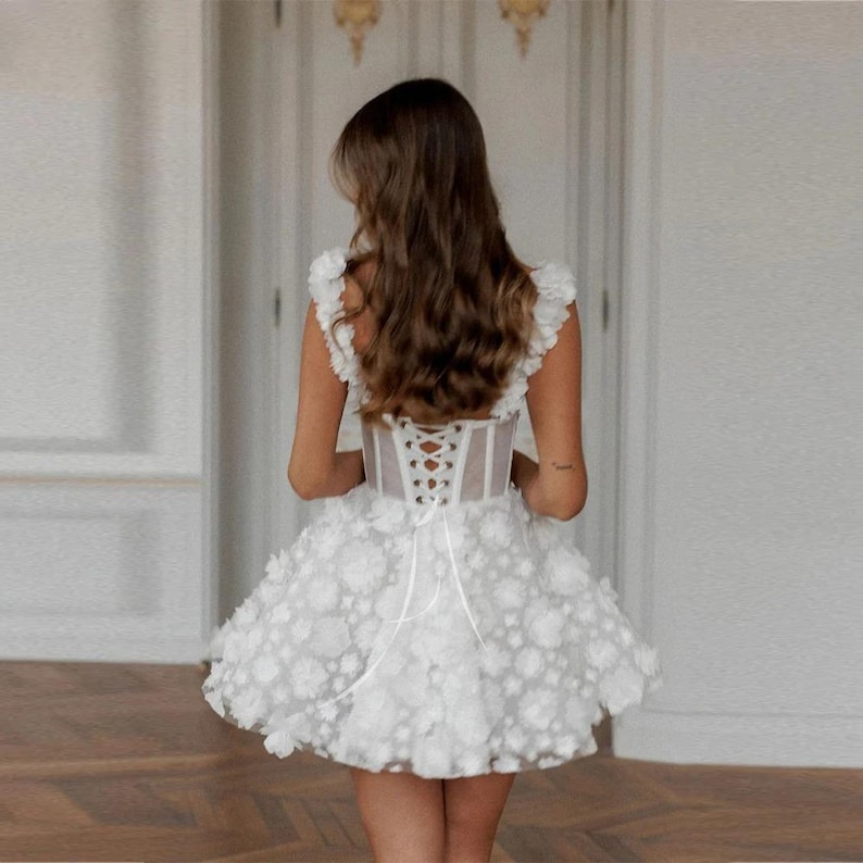 Mini Wedding Dress, Bridal Party Dress, Short Second Wedding Dress - Etsy
