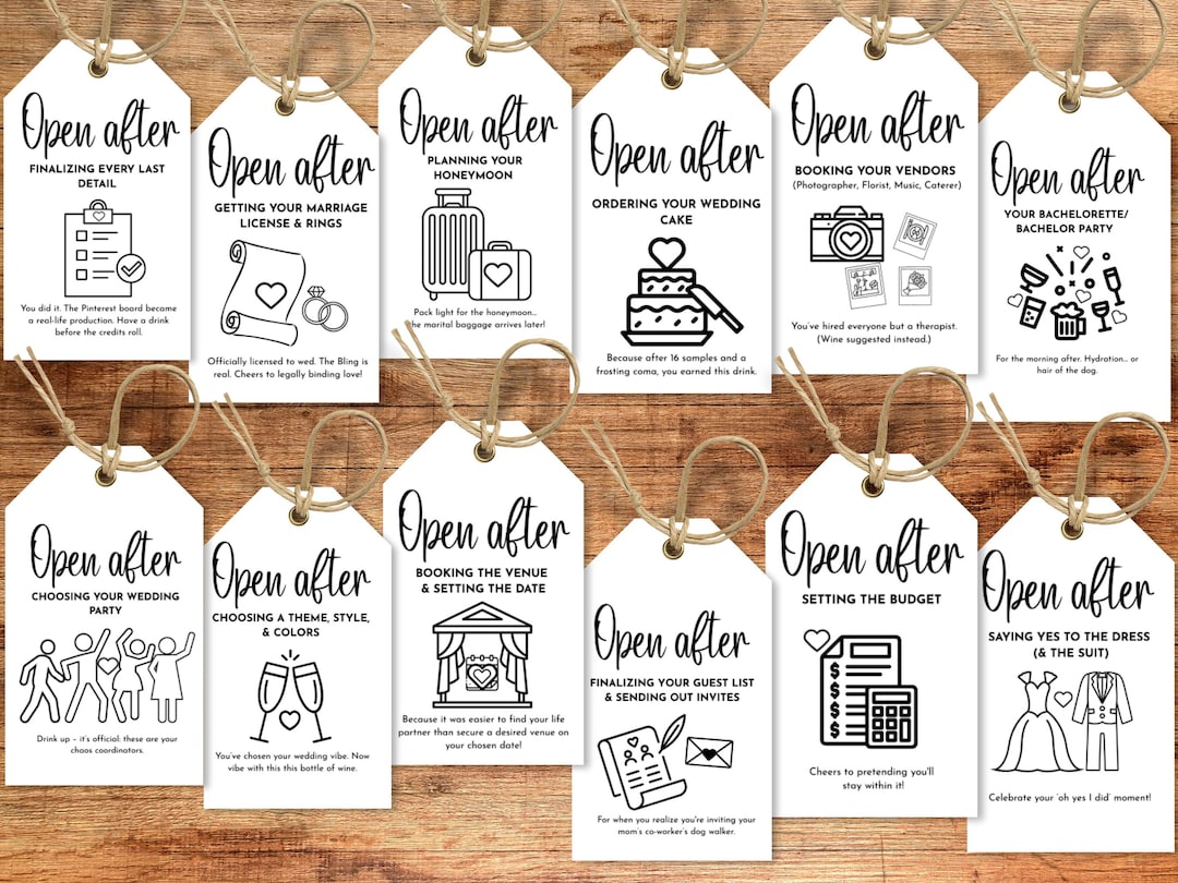 Printable Engagement Gift Tag Labels for Wine Bottles, Funny Wedding ...