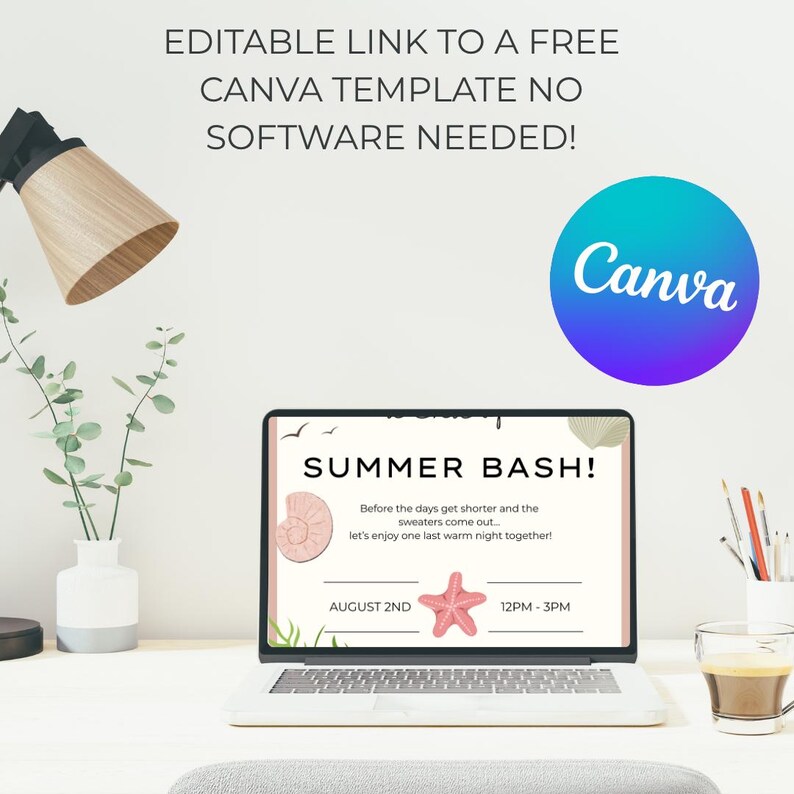 End of Summer Bash Invitation | Canva Editable 5x7 Template | Kids Pool ...