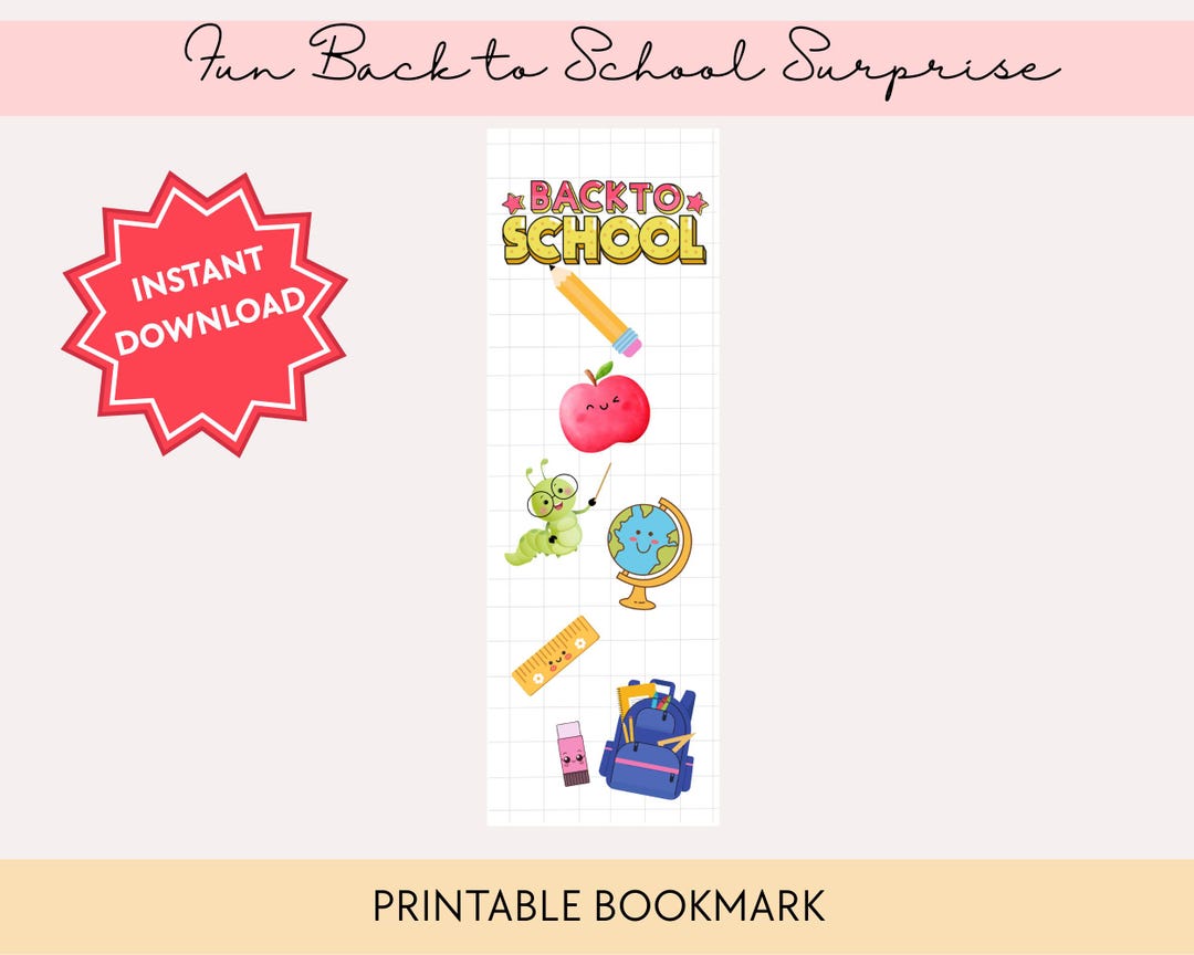 Back to School Bookmark Printable | 2x6 Bookmarks | Digital PDF | Fun ...