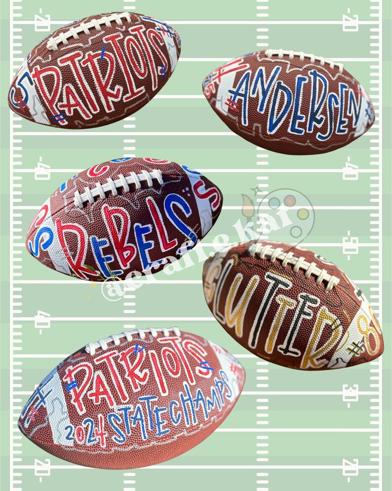 Custom Hand Painted Football - Etsy