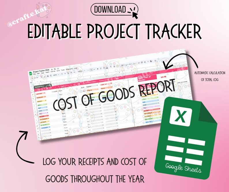 Editable Google Sheets Project Tracker | Instant Download | Cost of ...