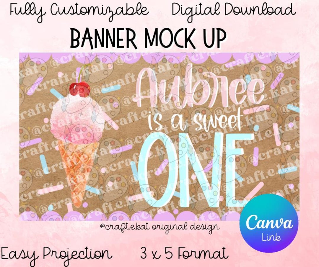 Sweet One Banner TEMPLATE - Digital Canva File - Etsy