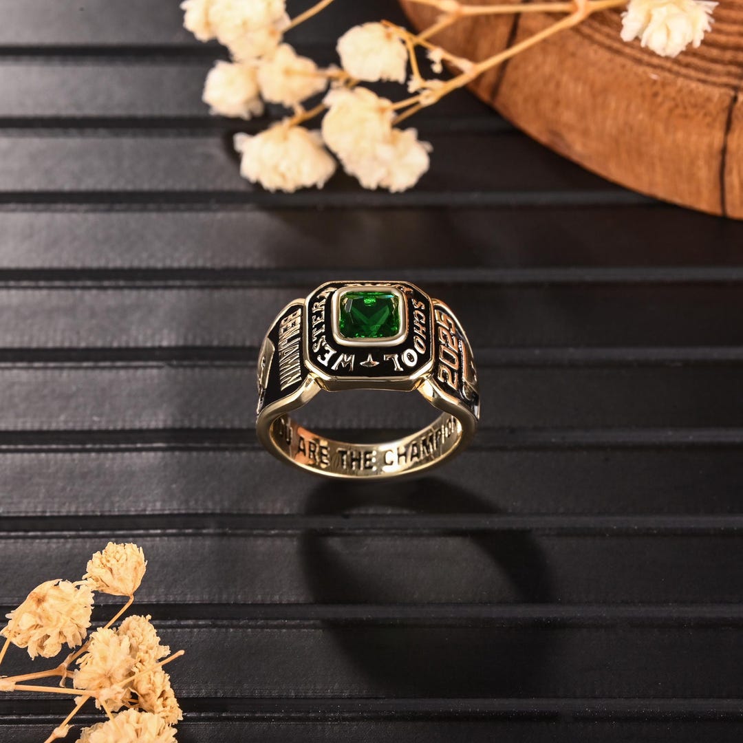 High School College Championship Class Ring, Personalized Graduation ...