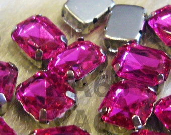 Sew On Rhinestones Crystal Light Rose Pink DIY Emerald | Etsy