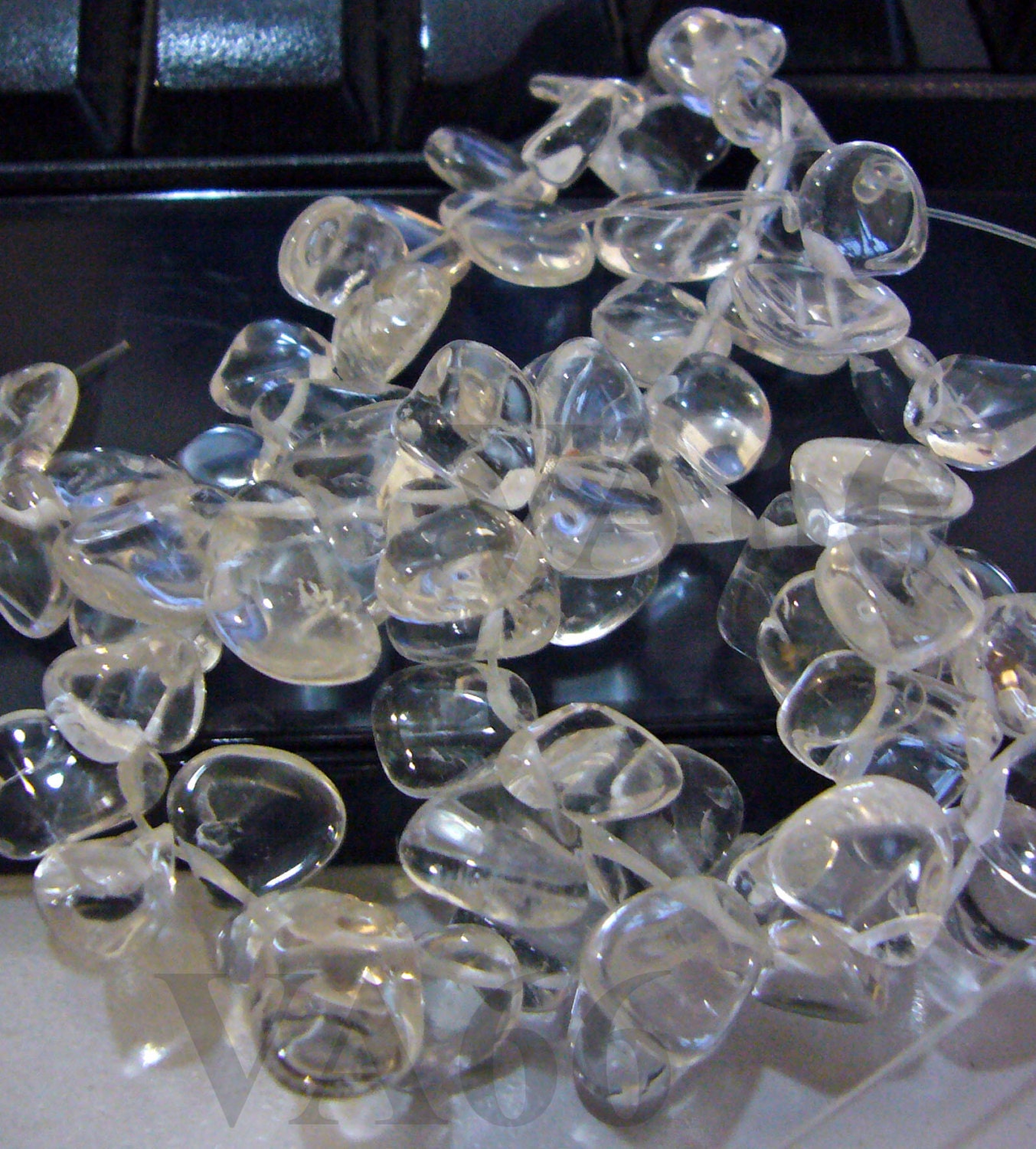 DIY 16 Clear Quartz Gemstone Water Drop Shape Top | Etsy