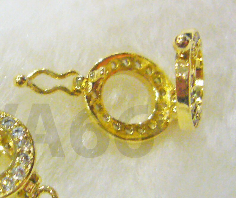 Rhinestone Gold Plated Buckle Clasps Bail Charm Jewelry Hook Diamond ...