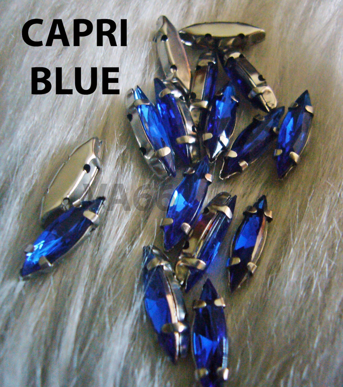 Long Skinny Navette Marquise Sew on Rhinestones Crystal Blue Choices ...