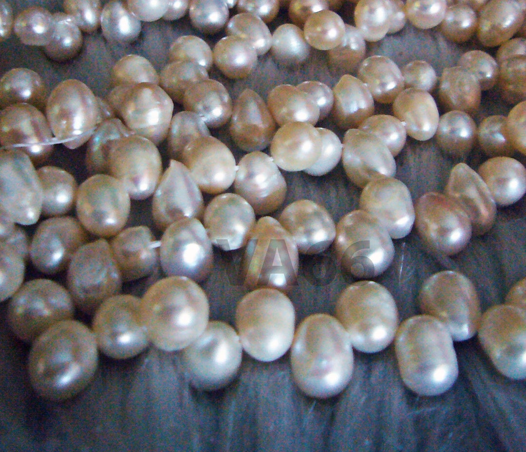 DIY 14" Large Size Natural Fresh Water Cultured Pearls 2 Way Beads Top ...