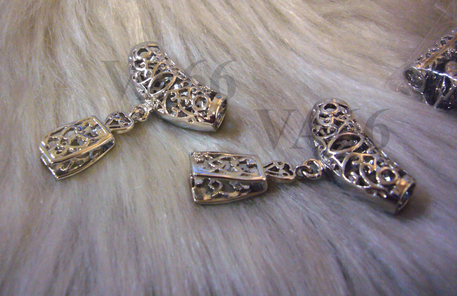 DIY Findings Pendant Necklace Bails Scarf Clips Filigree Pewter Silver ...