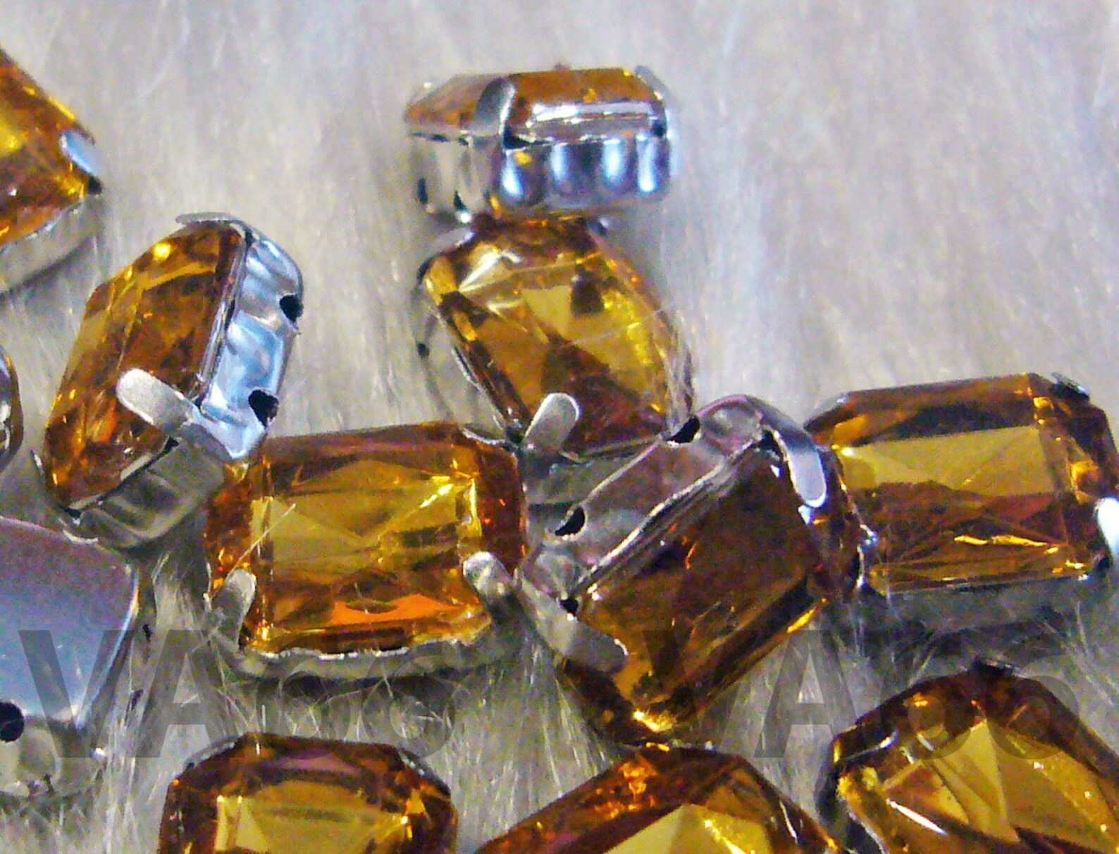 Sew on Rhinestones Crystal Lt Col Topaz DIY Emerald Princess Cut ...