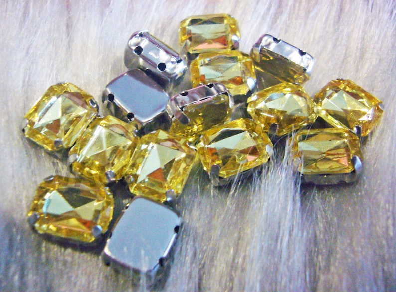 Sew on Rhinestones Crystal Yellow Jonquil DIY Emerald Princess - Etsy