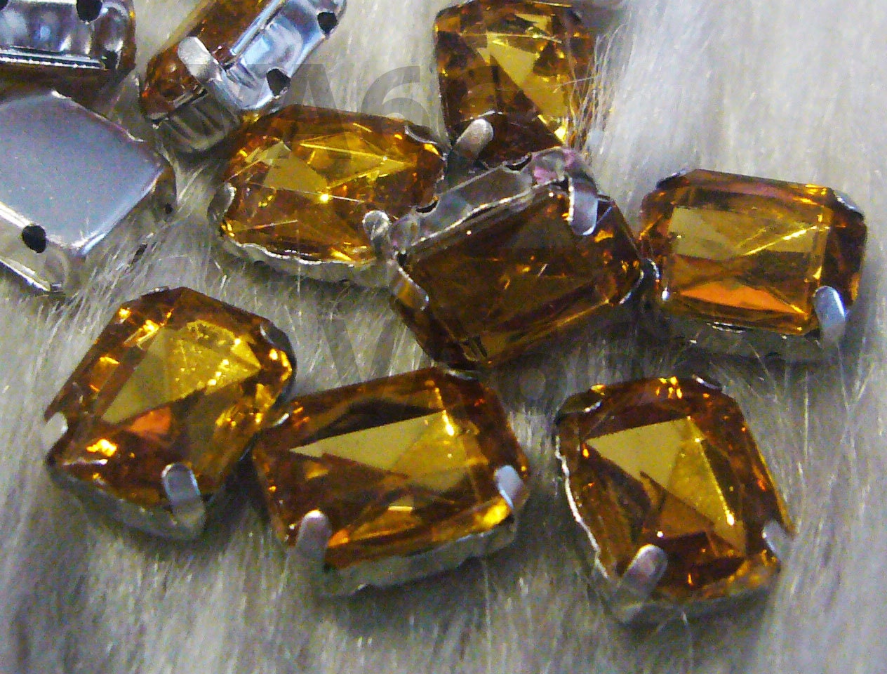 Sew on Rhinestones Crystal Lt Col Topaz DIY Emerald Princess Cut ...