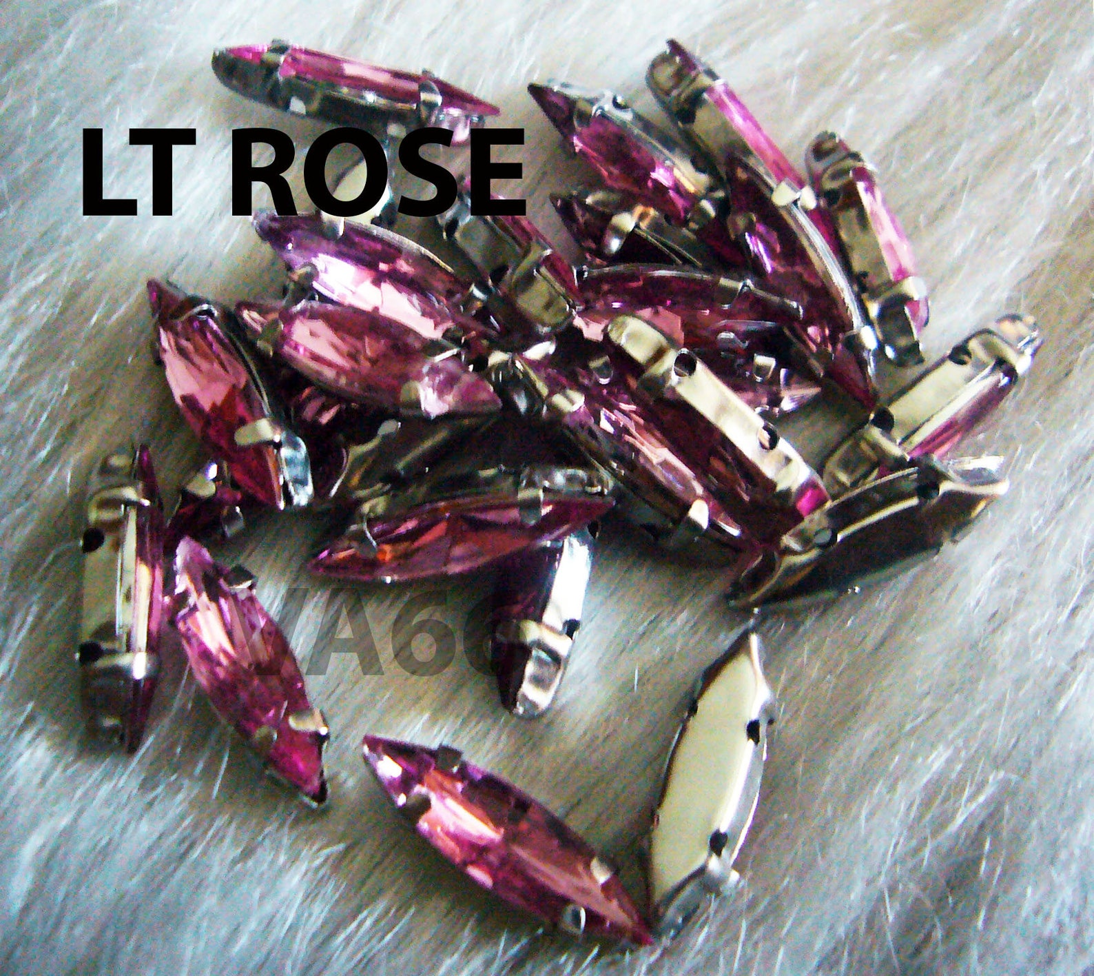 Long Skinny Navette Marquise Sew on Rhinestones Crystal Pink - Etsy