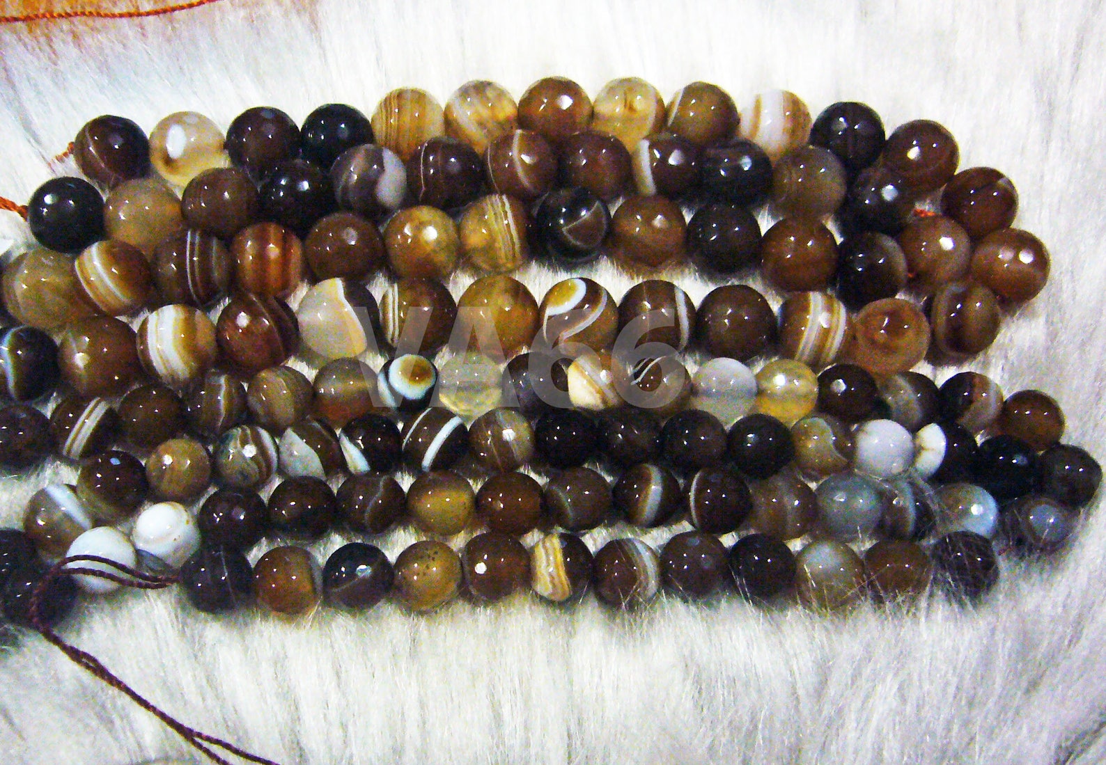 DIY Facetted14.5 Agate Line Black Brown White Round 8mm - Etsy