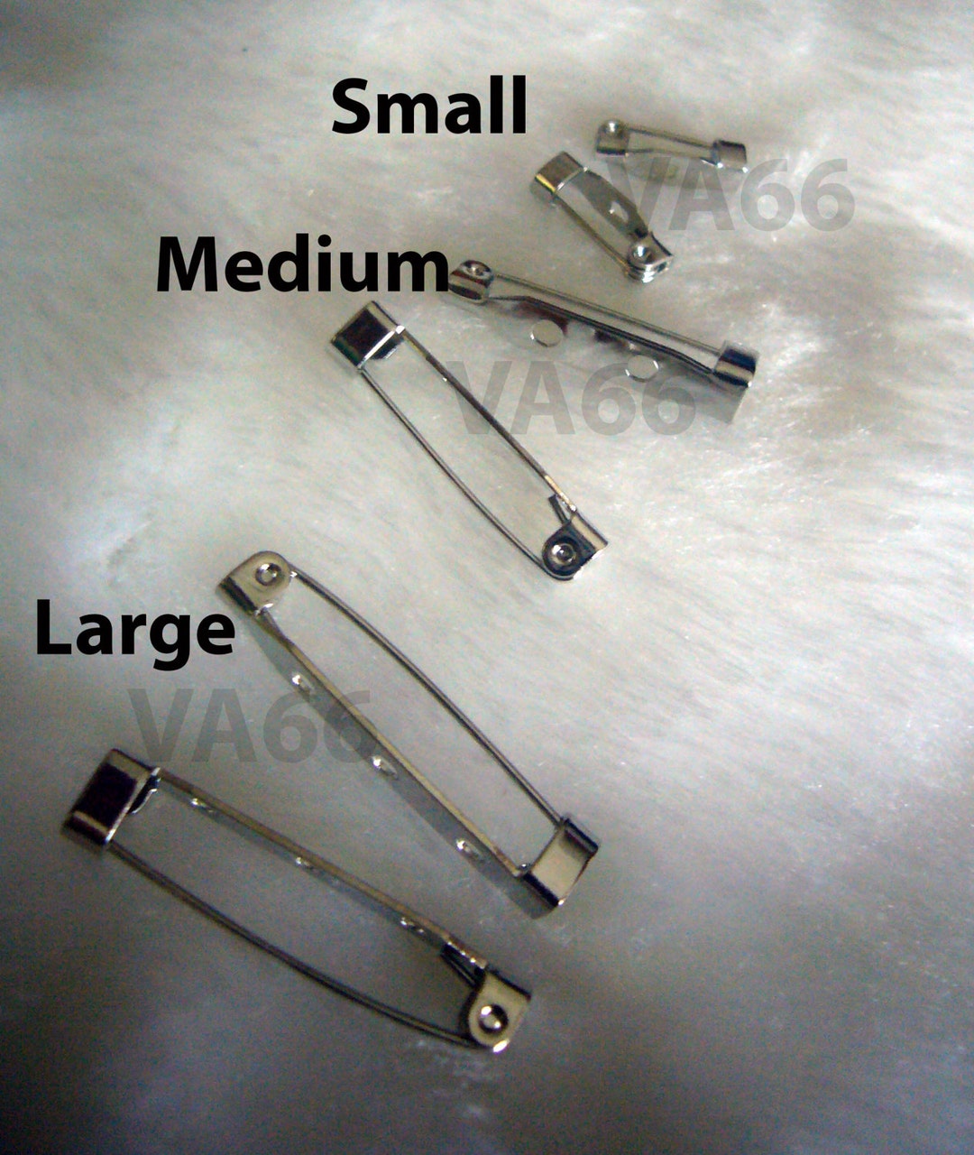 Brooch Pins 14mm, 25mm, 32mm Silver Tone Metal Findings Badge Clips ...