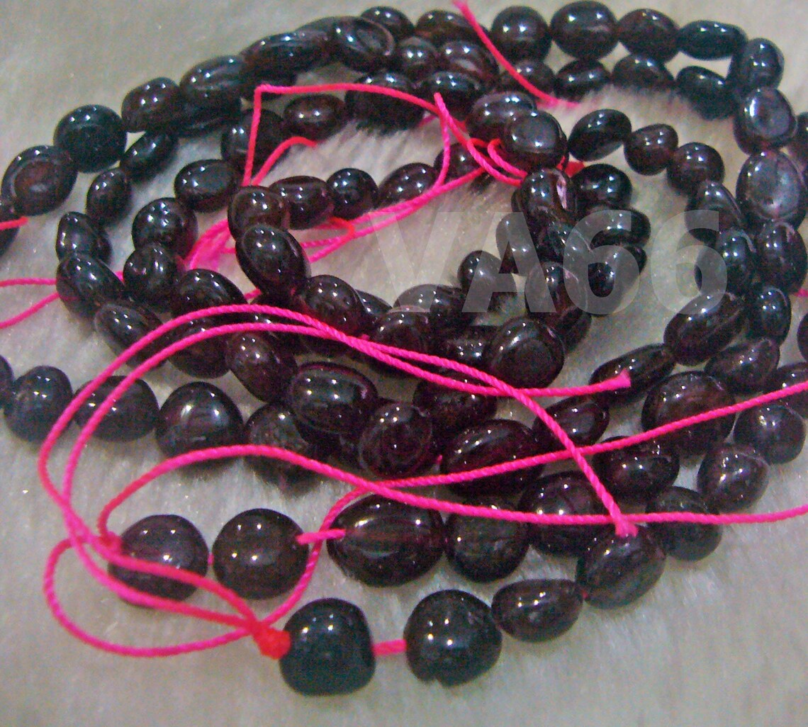 DIY 6mm X 7mm Tumble Garnet Gemstone Pebble Stone Nugget Oval Egg ...