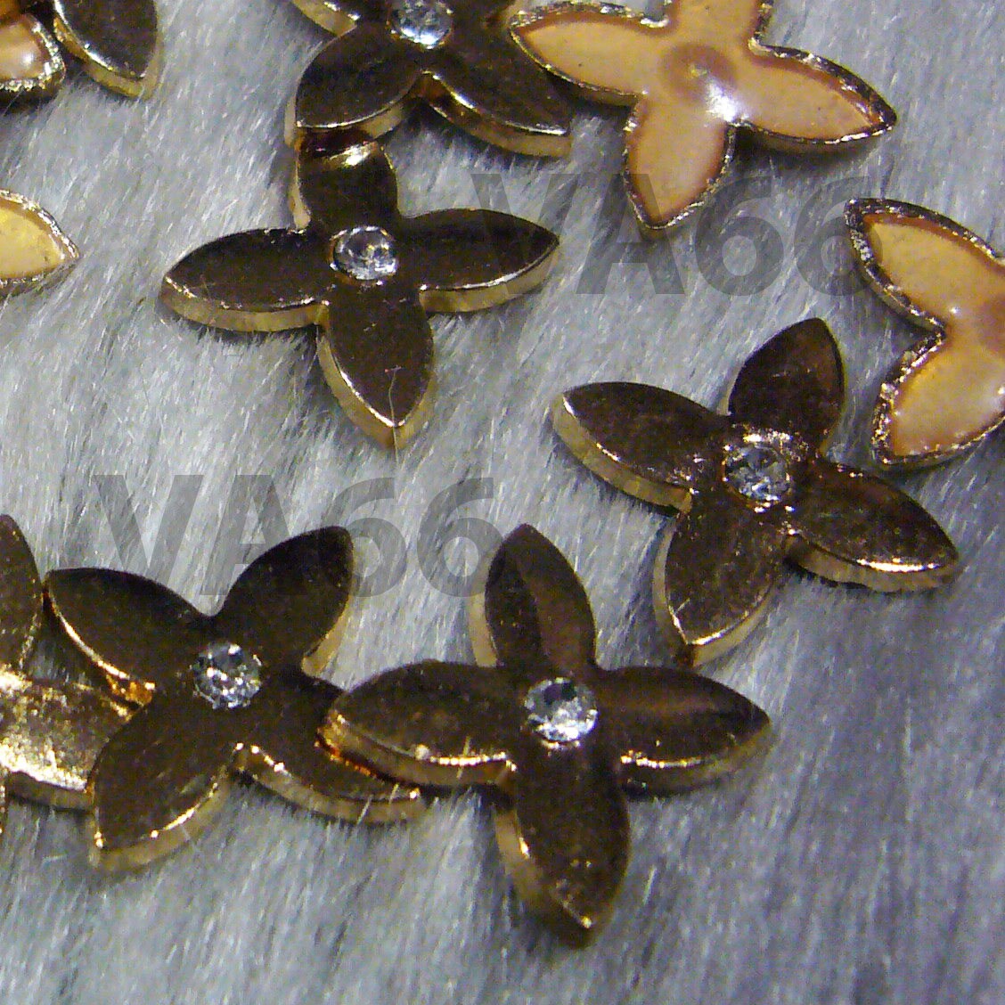 DIY Iron On Metal Montee Gold Four Leaf Clover Rhinestone | Etsy