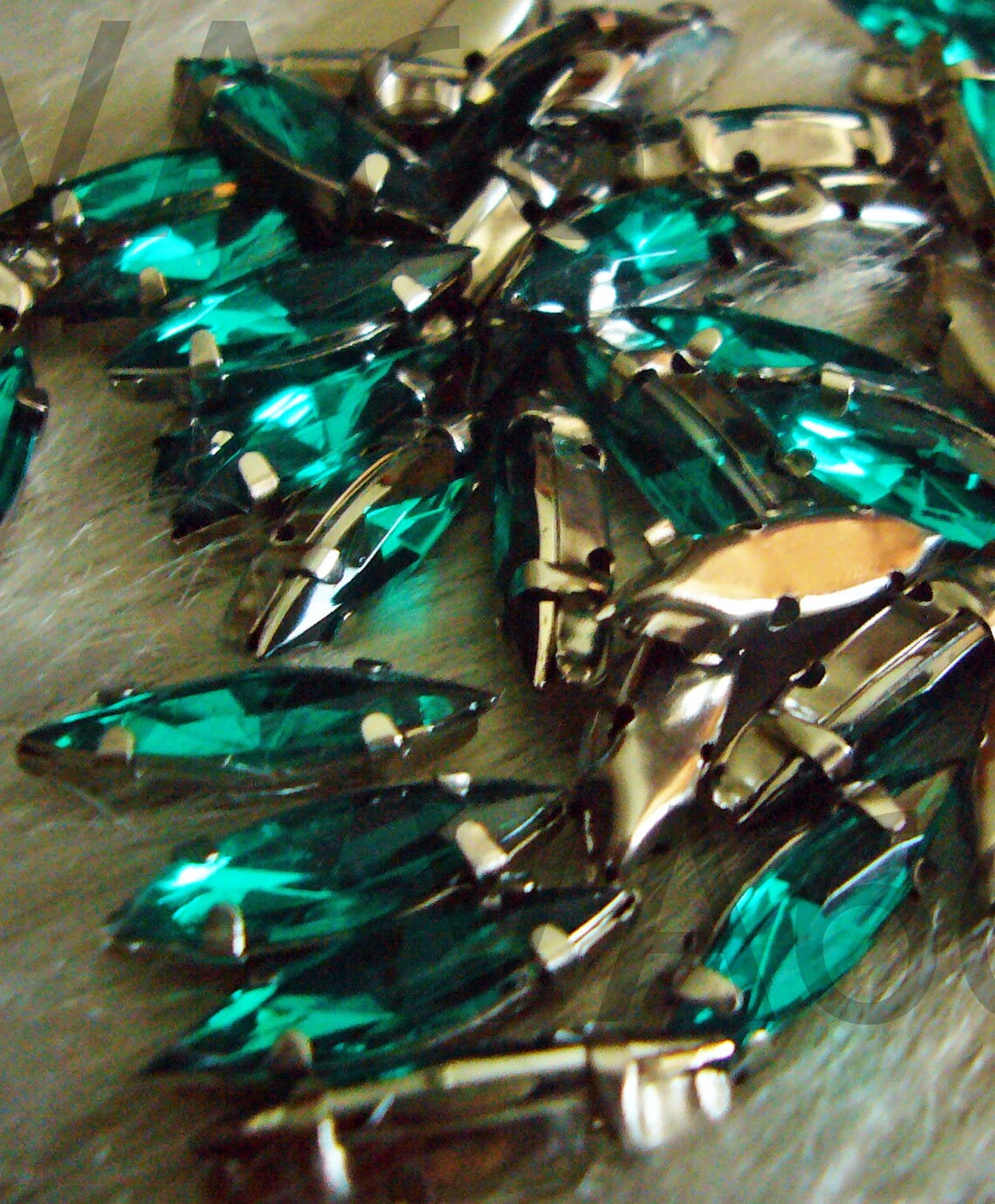 Long Skinny Navette Marquise Sew on Rhinestones Crystal Green Choices ...