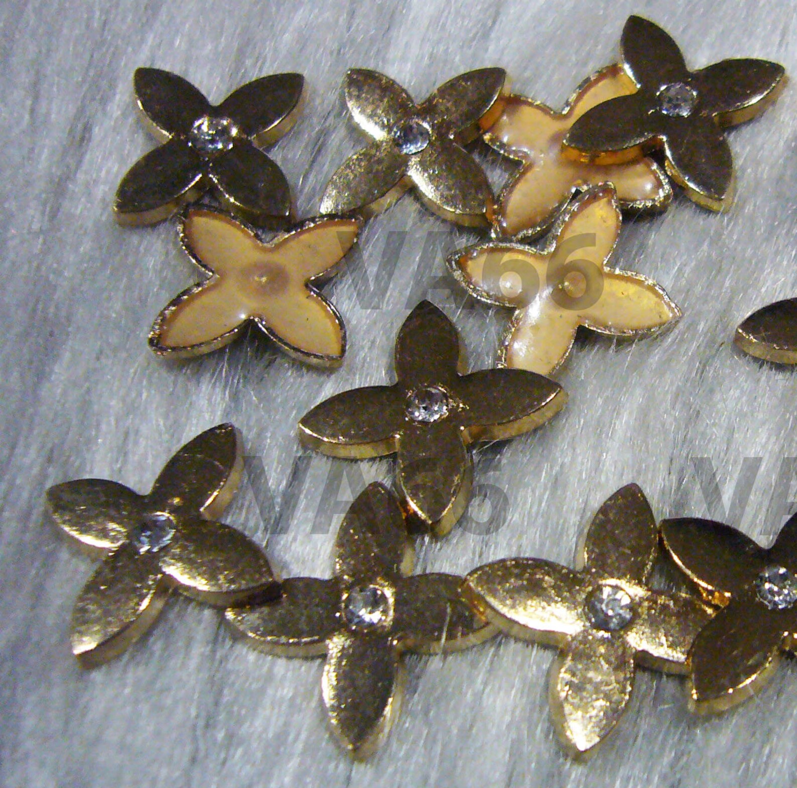 DIY Iron on Metal Montee Gold Four Leaf Clover Rhinestone | Etsy