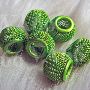 Neon Purple Netting Net Bead Spacer Bead Big Hole Beads 4pcs Metallic ...
