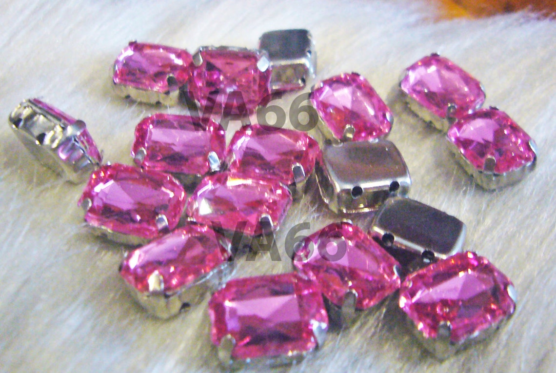 Sew on Rhinestones Crystal Light Rose Pink DIY Emerald - Etsy