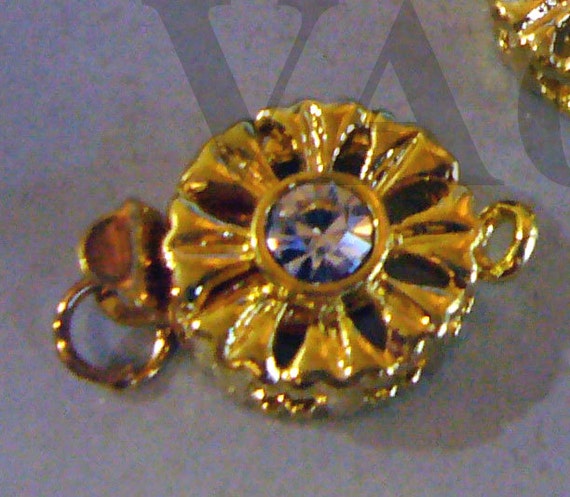 2p Rhinestone 1-strand 18K Gold Plated Filigree Daisy Flower - Etsy