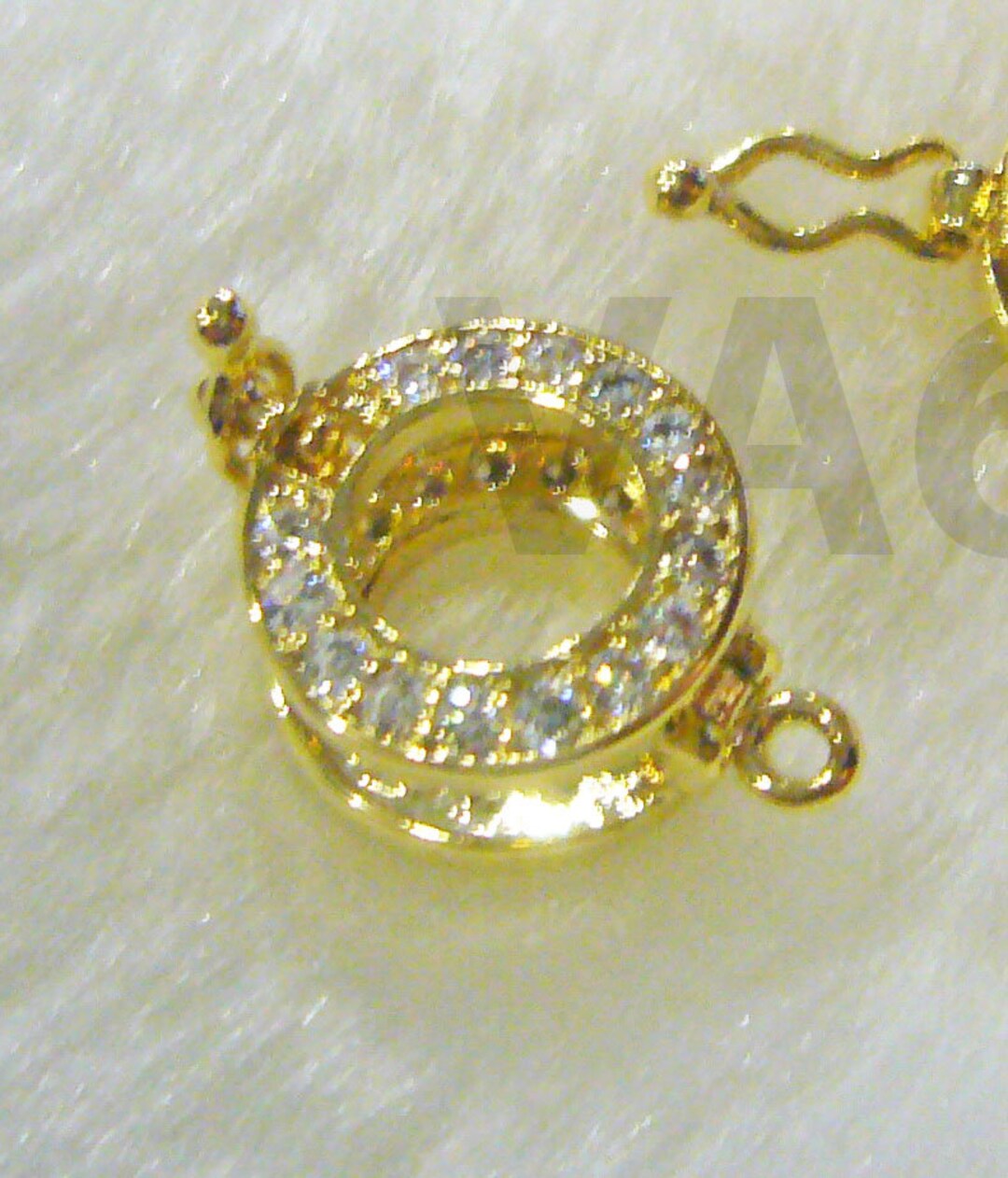 Rhinestone Gold Plated Buckle Clasps Bail Charm Jewelry Hook Diamond ...